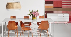 off-centered lighting over a dining table | CAKIES